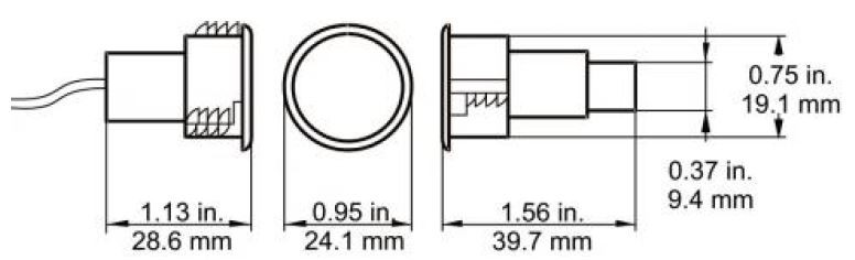 ARITECH DC124 Recessed contact, NO-NC-C Contact, Intrusion
